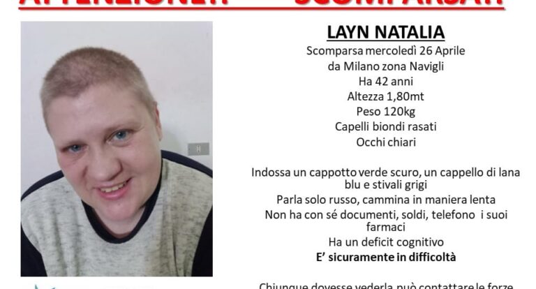 Milano, scomparsa 42enne: l’appello di Penelope Lombardia